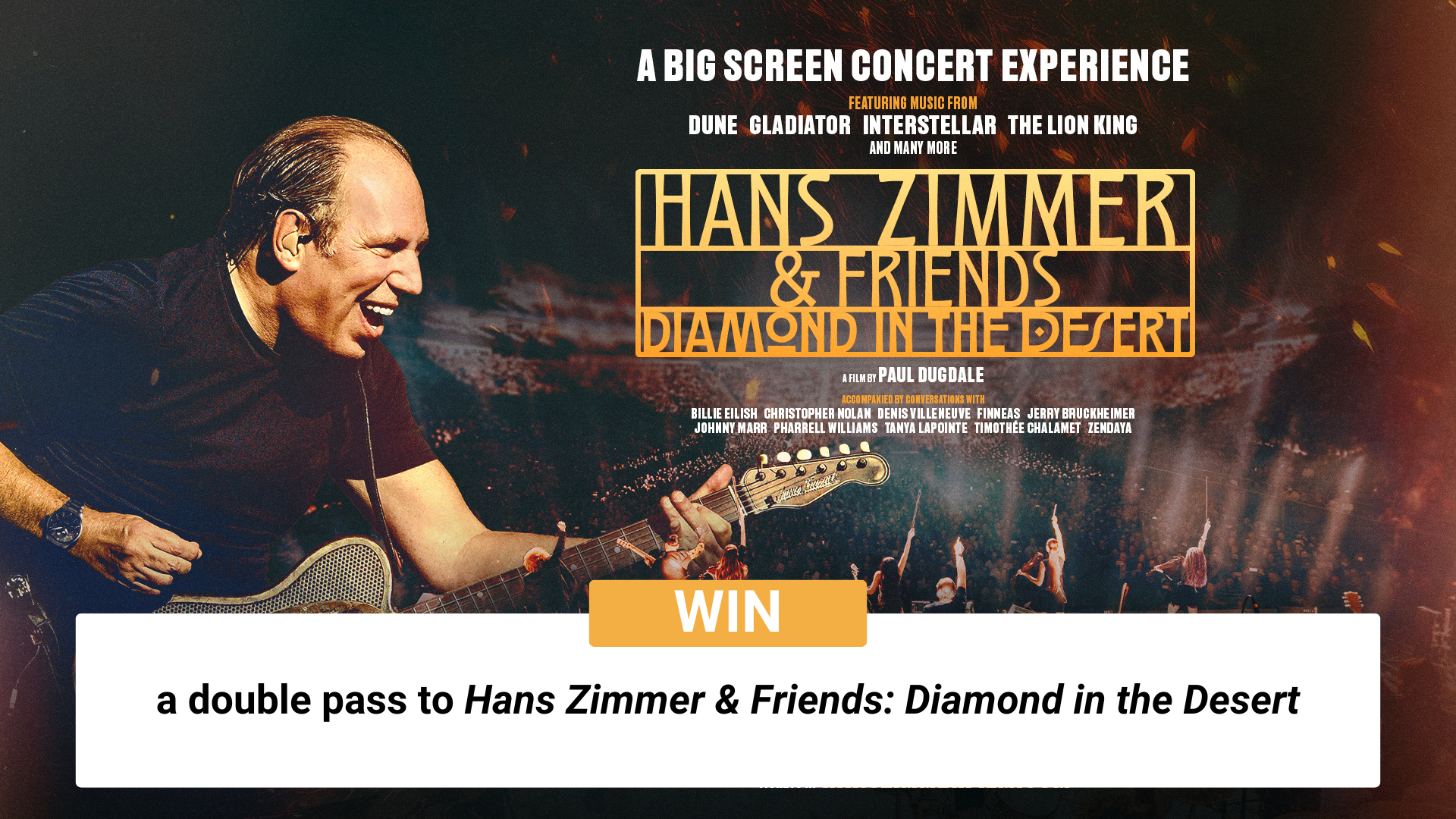 Win a double pass to see the film Hans Zimmer & Friends in cinemas ...